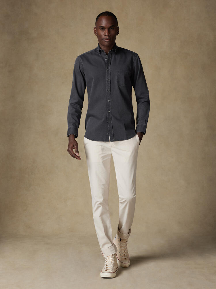 Chemise Gustav en denim carbone - Col Boutonné | L'offre ultime : 4 ...