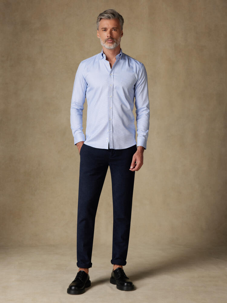 Nelson shirt in blue twill - Button down collar | Café Coton