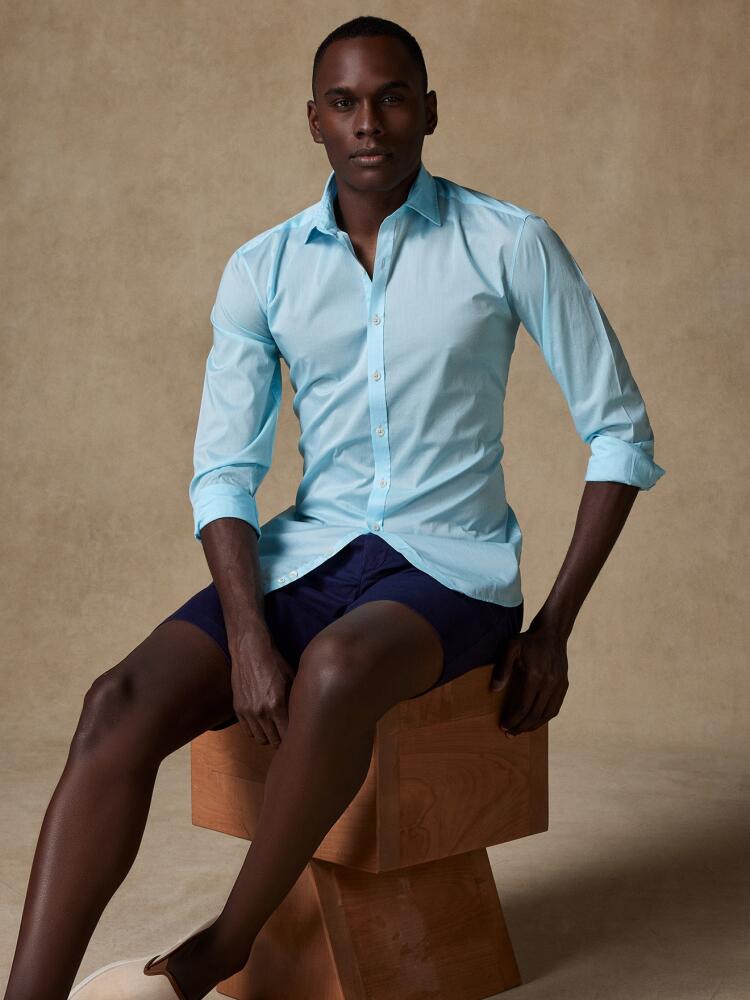 Chemise turquoise en voile de coton | L'offre ultime : 4 chemises pour 99€