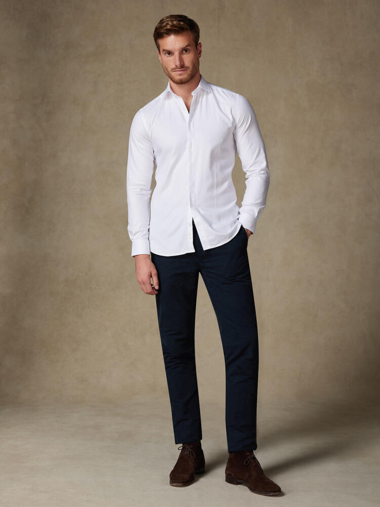 White twill shirt - Hidden Placket - White - Twill - Monsieur | Café Coton