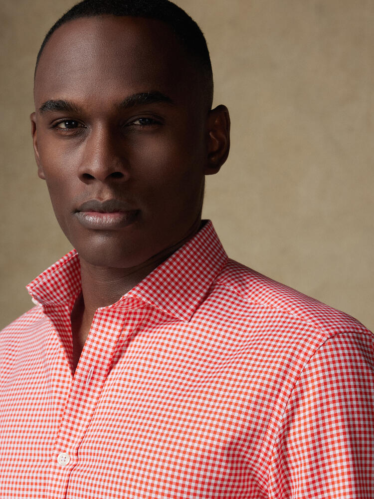 Anthony shirt in orange gingham - Orange - Oxford - Monsieur | Café Coton