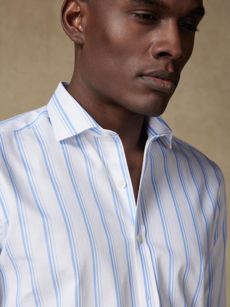 Chemise Aurel à rayures ciel - Ciel - Texturé - Monsieur | Nouvelle Collection : 2 achetés = 1 ...