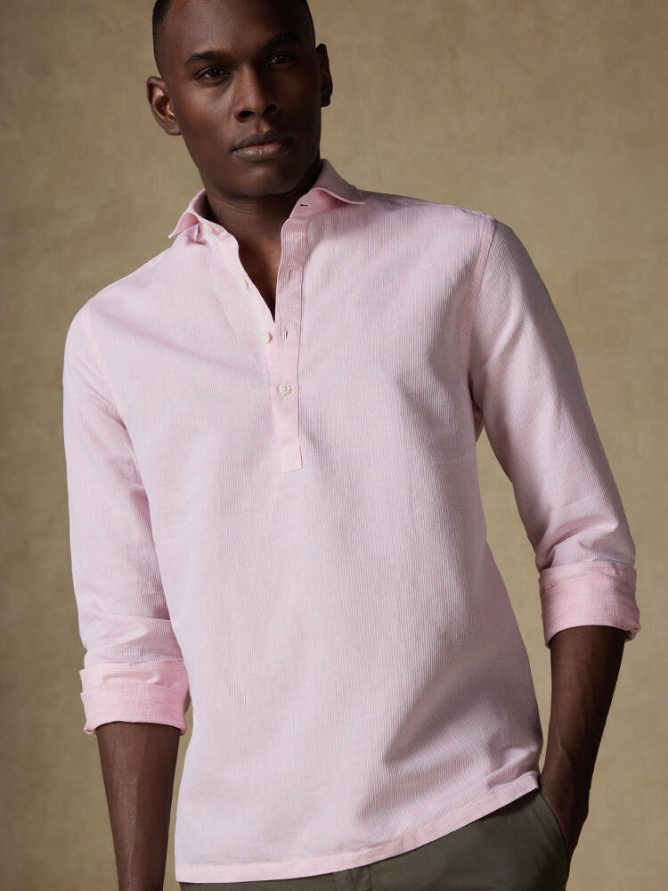 Chemise Polo Zack en lin rose - Rose - Lin - Monsieur | Café Coton