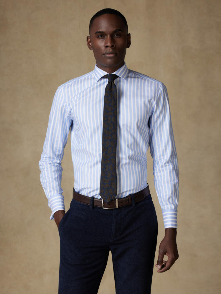 Don Sky Stripe slim fit shirt - Double Cuffs | Café Coton