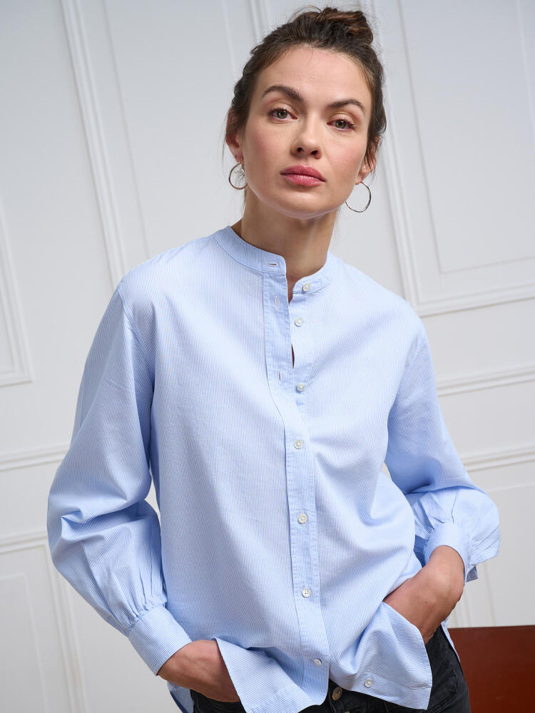 Helene sky blue striped shirt | Café Coton