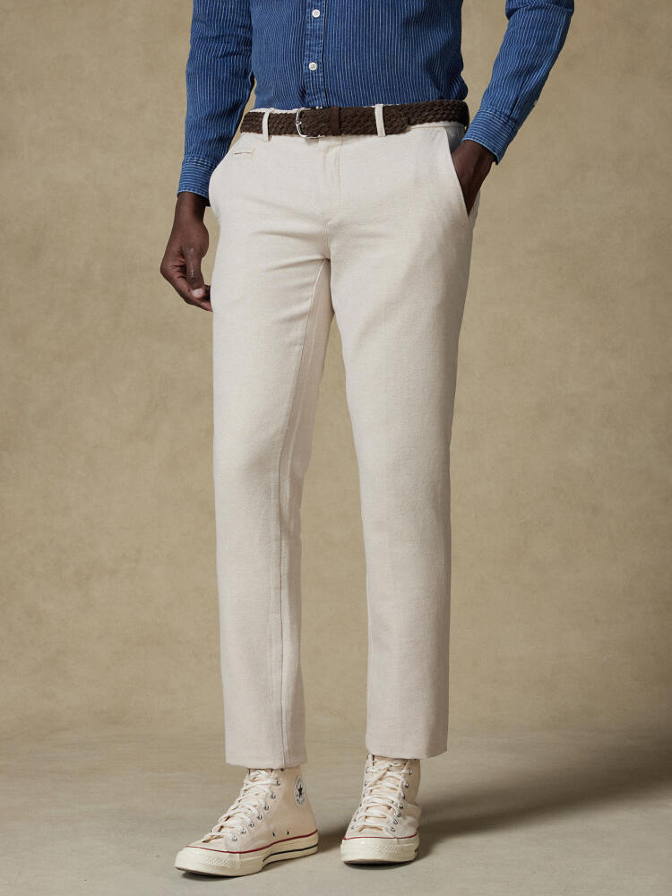 Adam pants in sandy cotton & linen - OFF WHITE - Monsieur | Café Coton